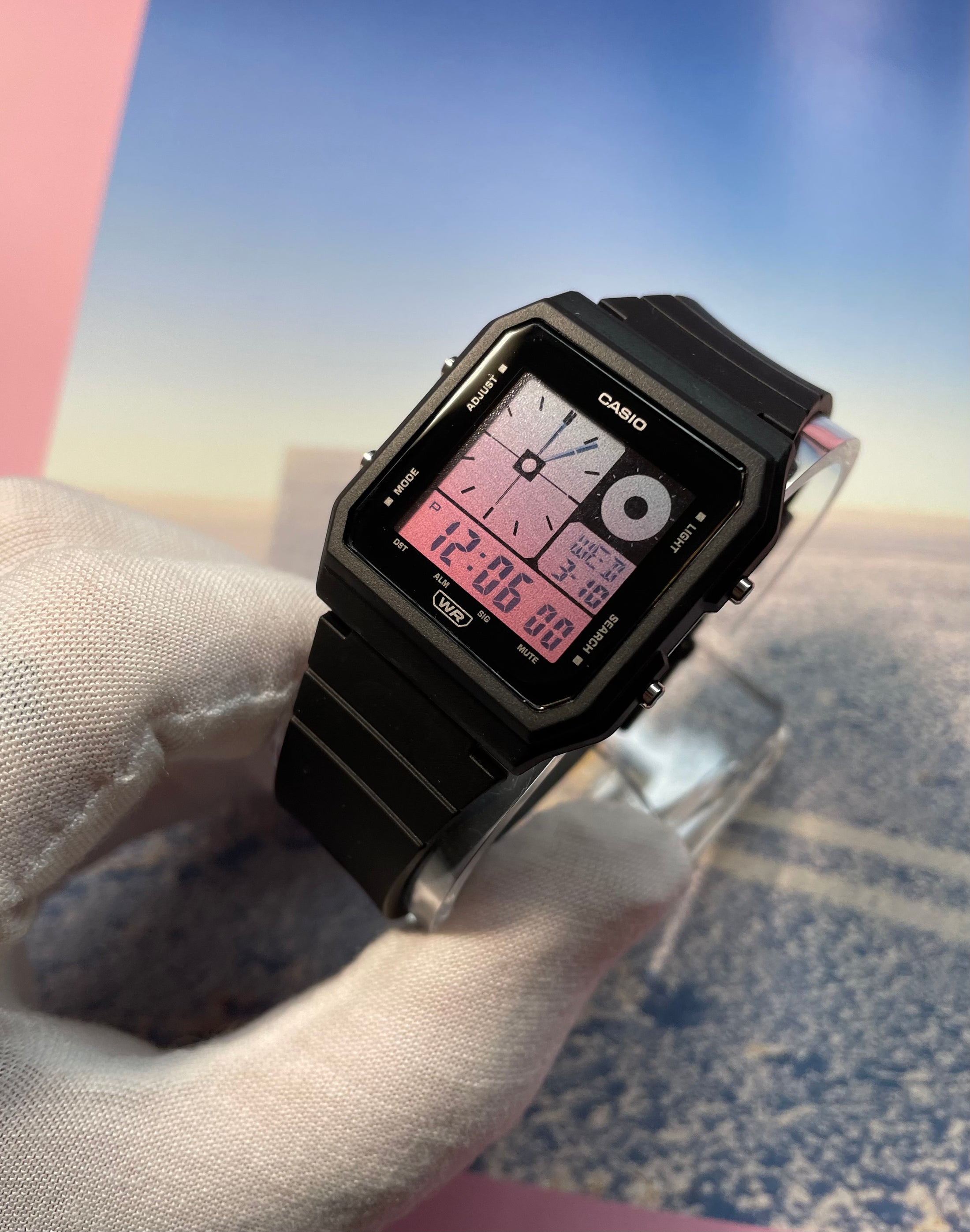 Synthwave Sunset - Customized Vintage Retro Pink & Black Casio Watch ...