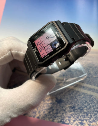 Synthwave Sunset - Customized Vintage Retro Pink & Black Casio Watch ...