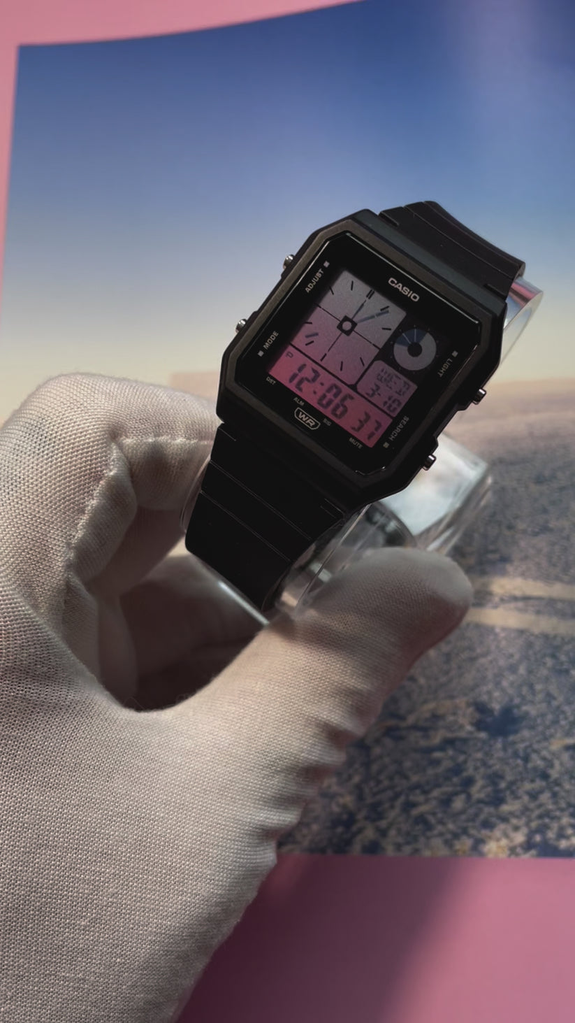 Synthwave Sunset - Customized Vintage Retro Pink & Black Casio Watch ...